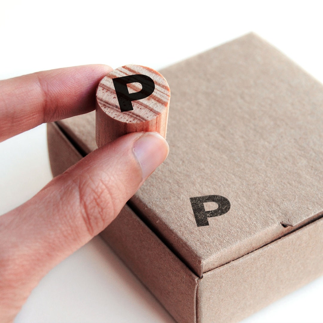 Mini Sans Serif Letter Stamp, Monogram Loyalty Rubber Stamp, Uppercase ...