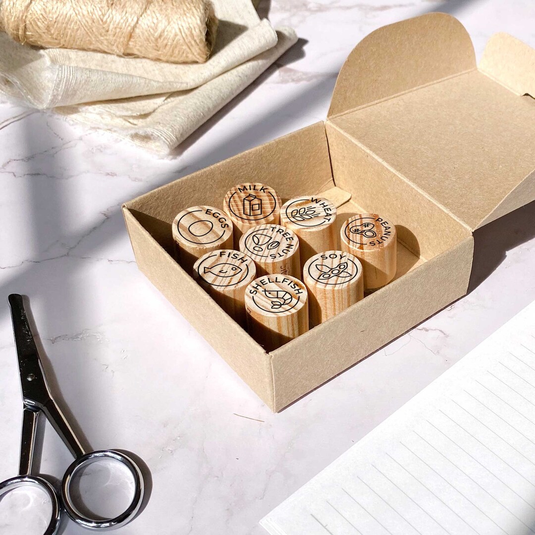 Food Allergens 8 Icon Stamp Set, Buffet and Catering Card Place Cards ...