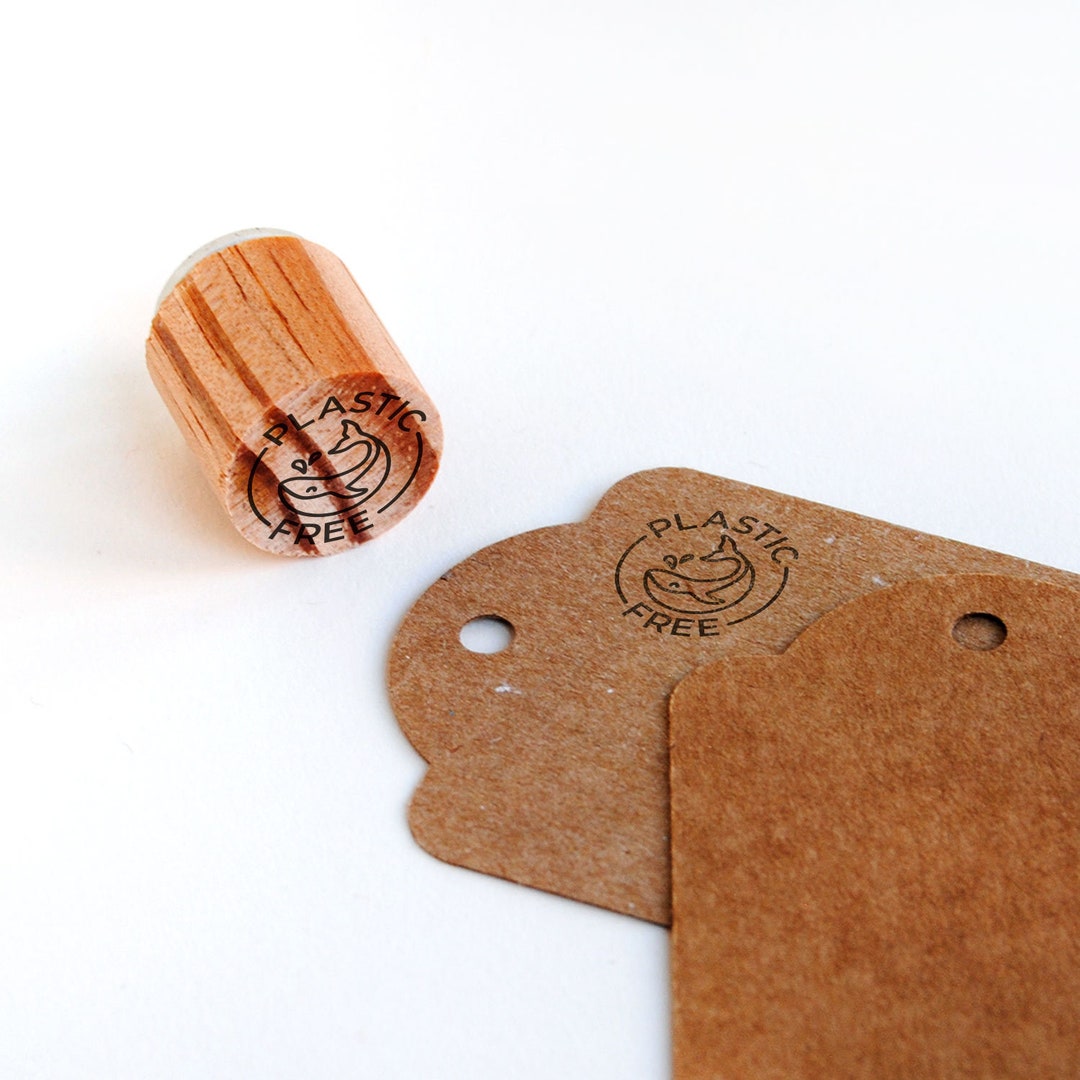 Plastic Free Packaging Rubber Stamp, Eco Friendly Mailer Stamp for ...