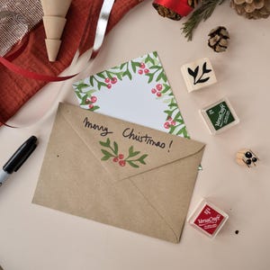 Christmas Card-making Set With Rubber Stamps and Ink Pads, Christmas ...