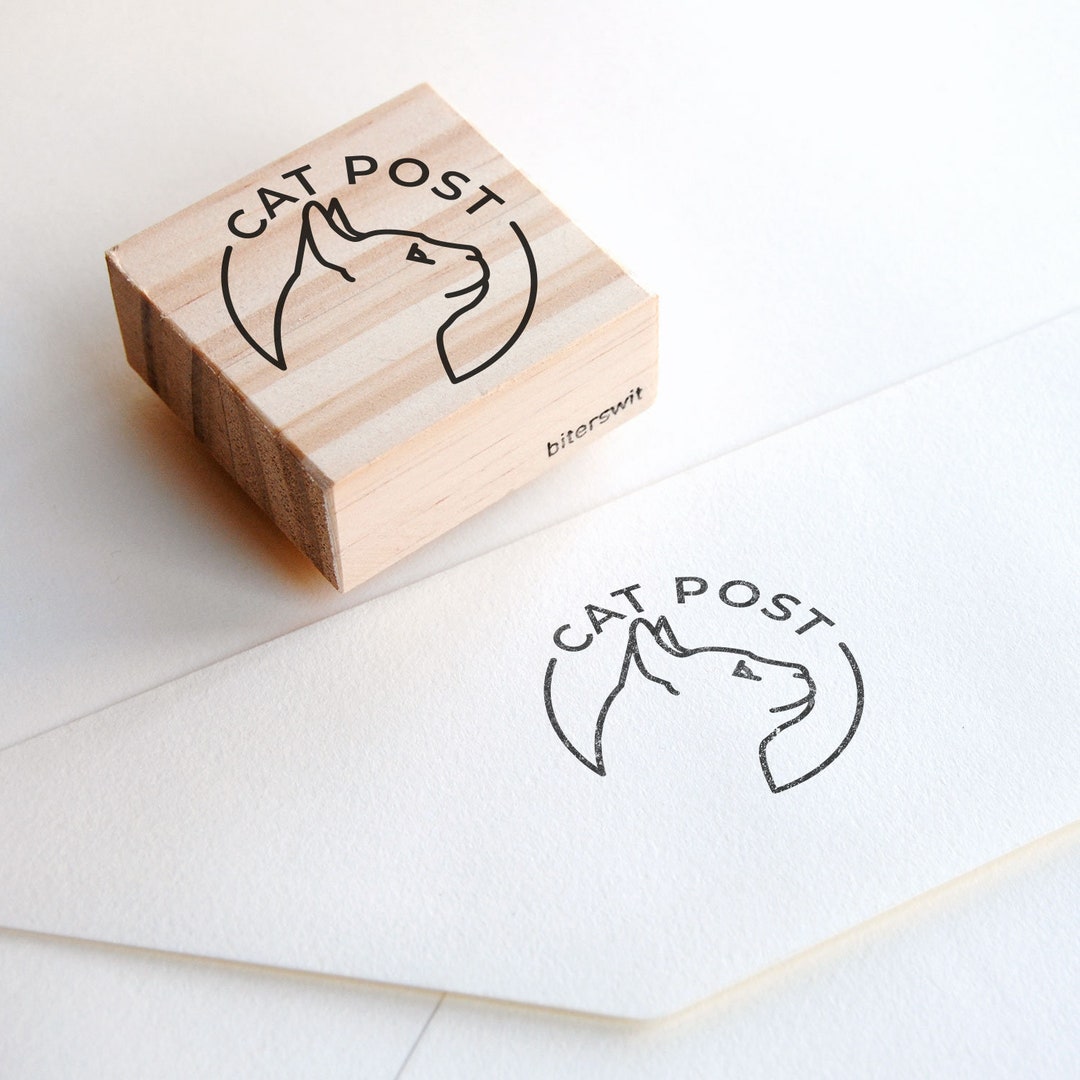 Custom Cat Rubber Stamp, Cat Post Stamp for Snail Mail, Cat Lover Gift ...