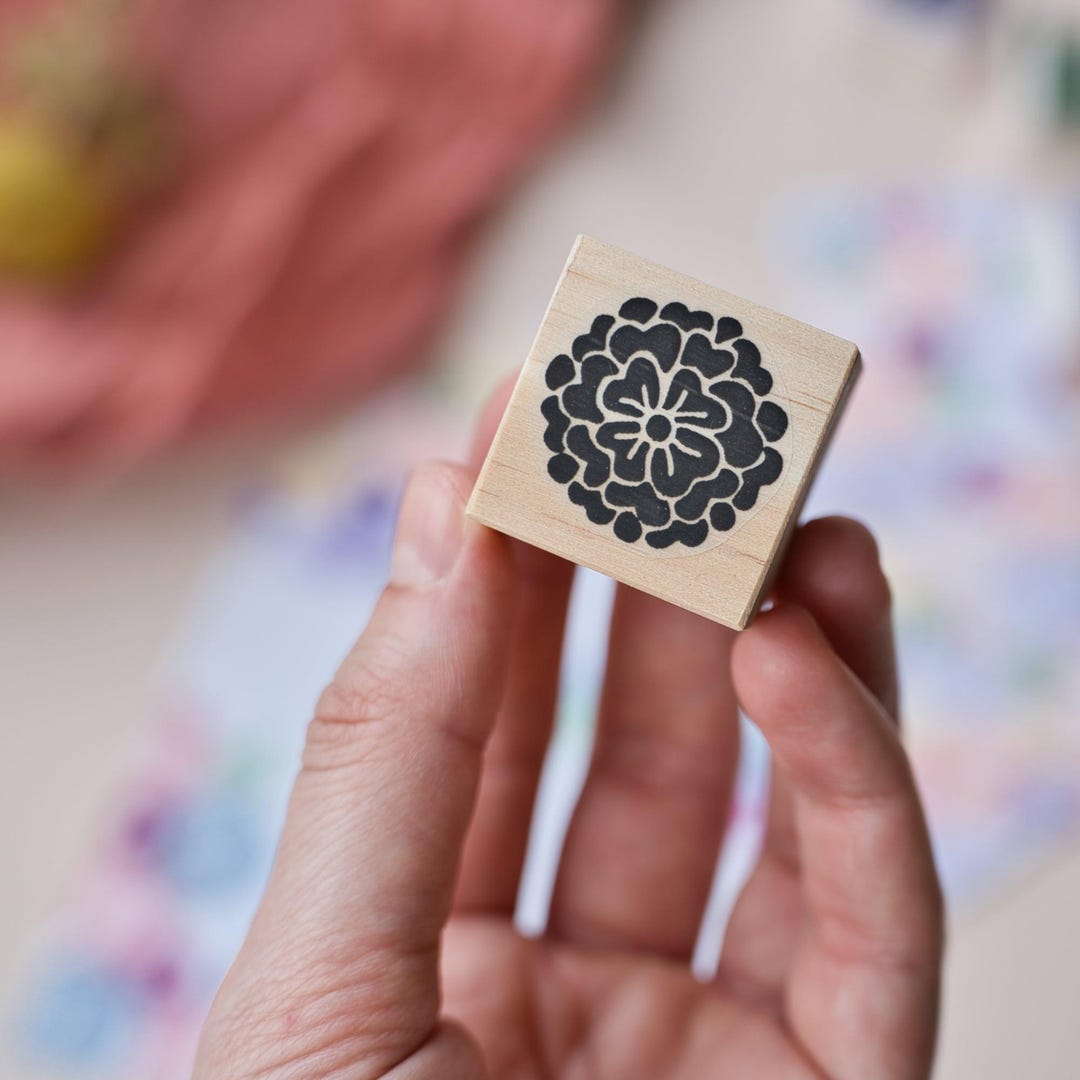 Peony Flower Rubber Stamp, Hand Drawn Floral Stamp for Card Making and ...