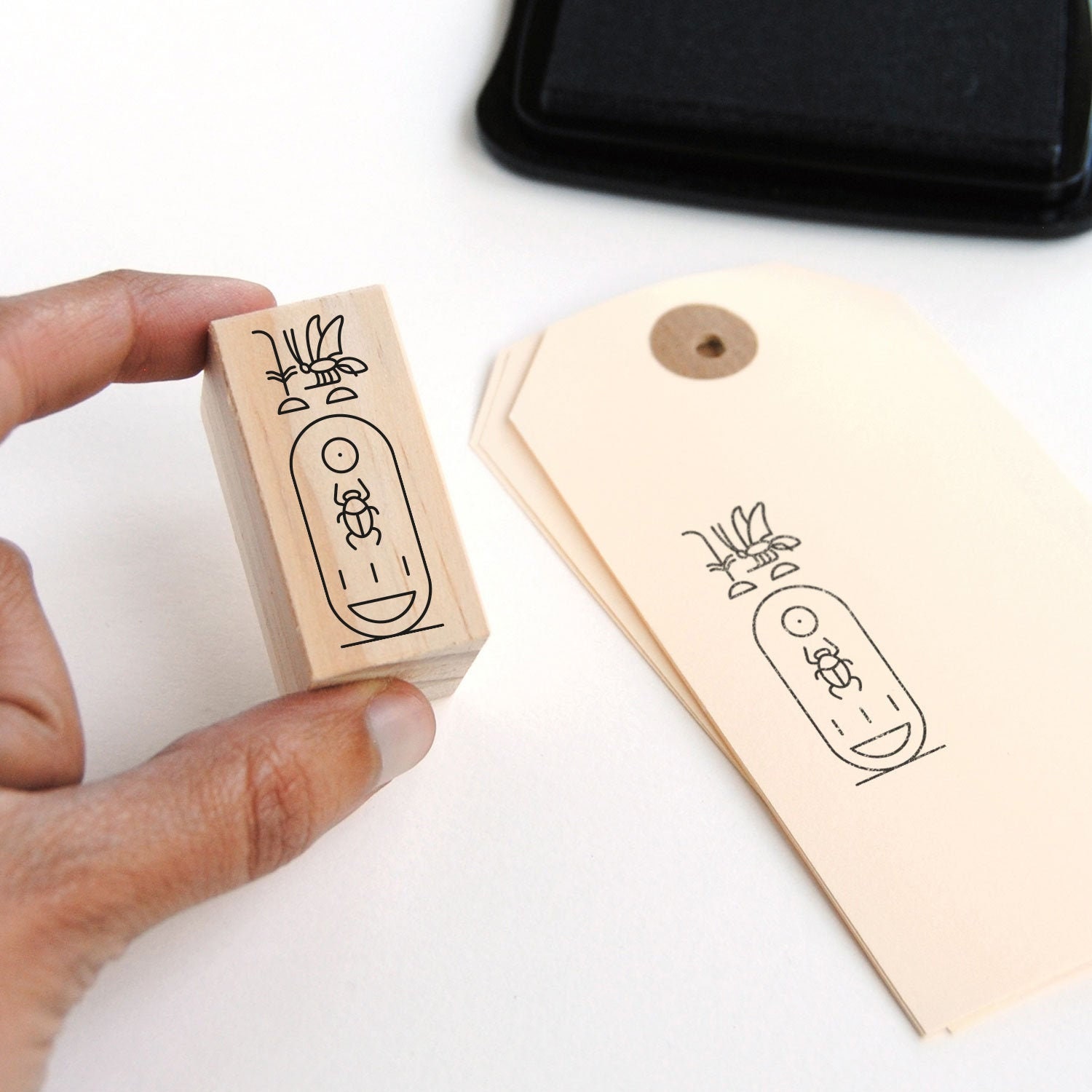 Egyptian Tutankhamun Pharaoh Cartouche Hieroglyphs Rubber Stamp, Travel ...