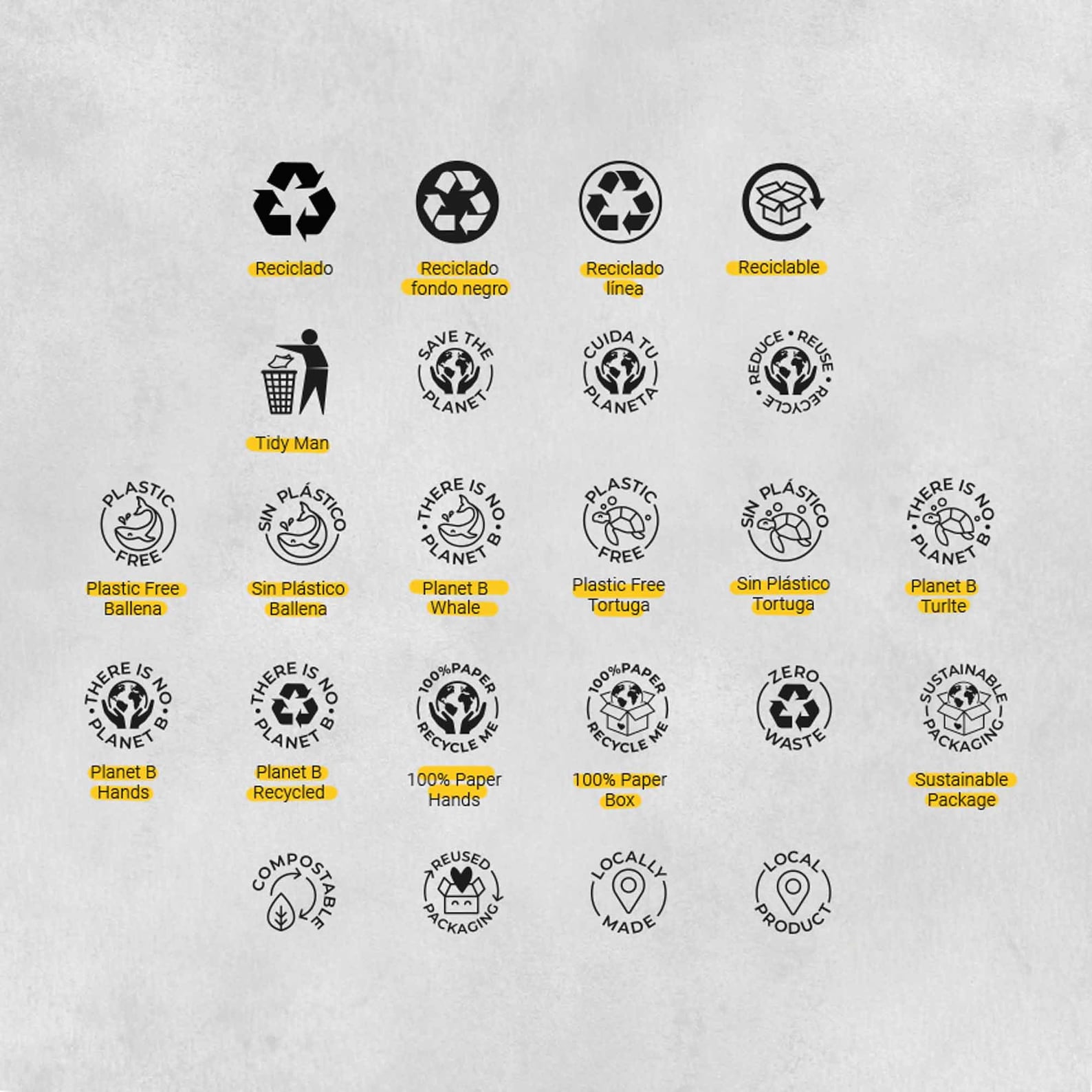 Custom Eco Packaging Stamp With Recyclable Icons Recyclable - Etsy