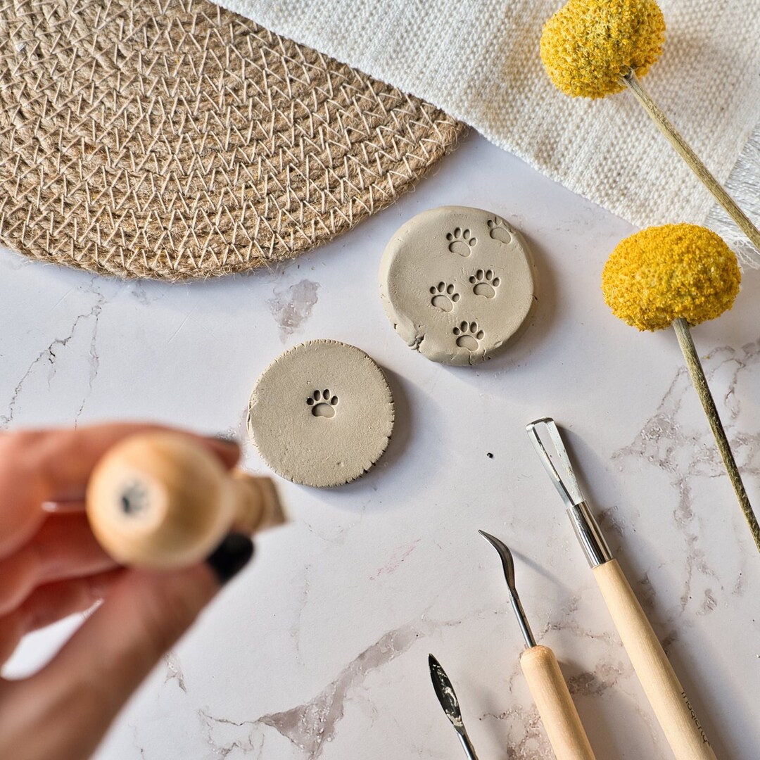 Dog Paw Print Texture Clay Stamp, Cat Paw Print Polymer Clay Cutter ...