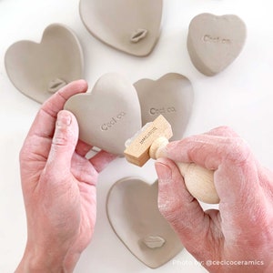 Custom Clay Stamp With Your Name or Text, Signature Stamp for Pottery ...