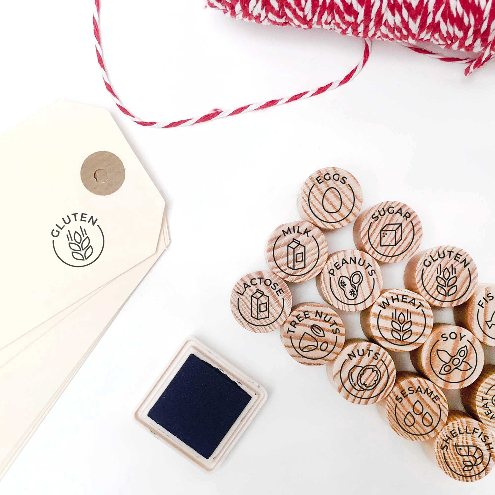 Buffet Table Card Stamps With Ingredients Icons Place Cards - Etsy