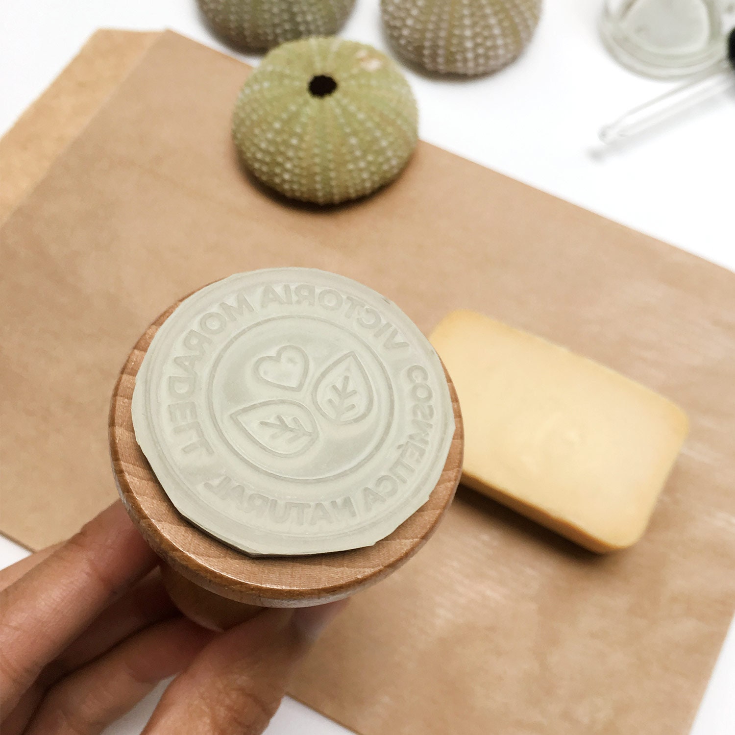 Premade Logo Soap Stamp Soap Stamp With Leaf Custom Text | Etsy