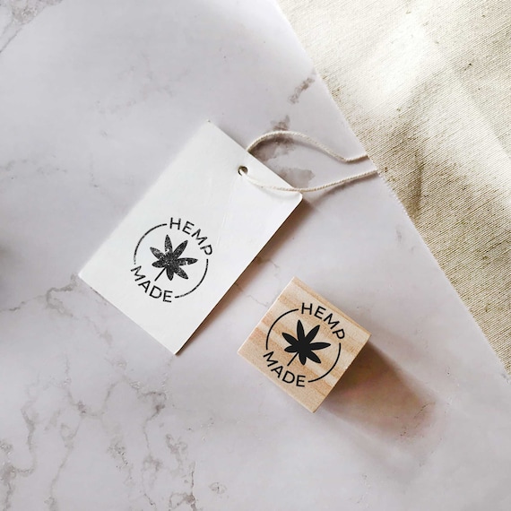 Hemp icon stamp for hemp made clothing labels sustainable | Etsy