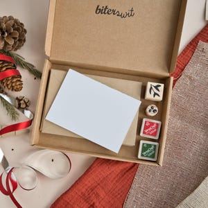 Christmas Card-making Set With Rubber Stamps and Ink Pads, Christmas ...