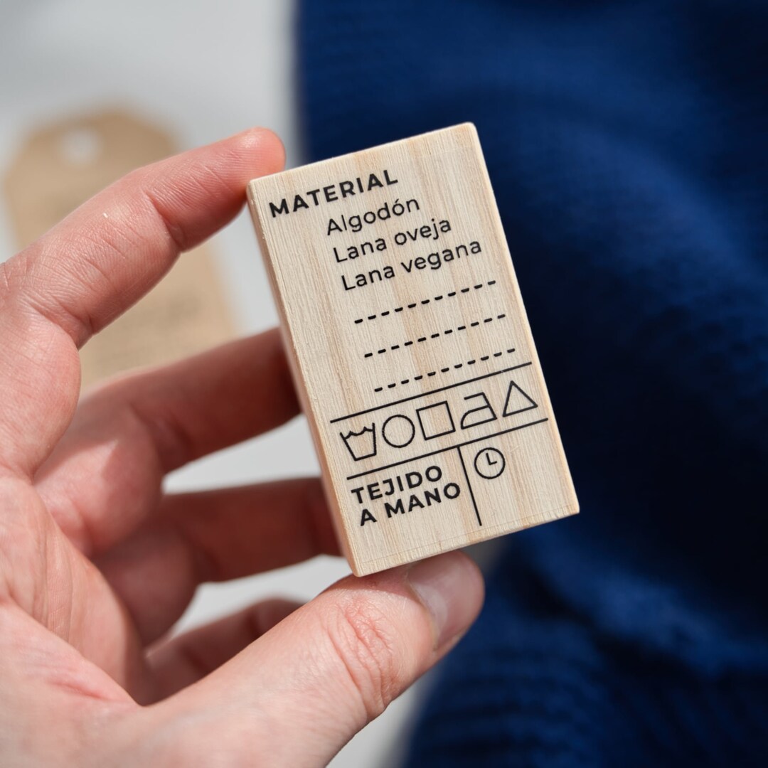 Rubber Stamp for DIY Hand Crocheted Garment Tags With Care Instructions ...