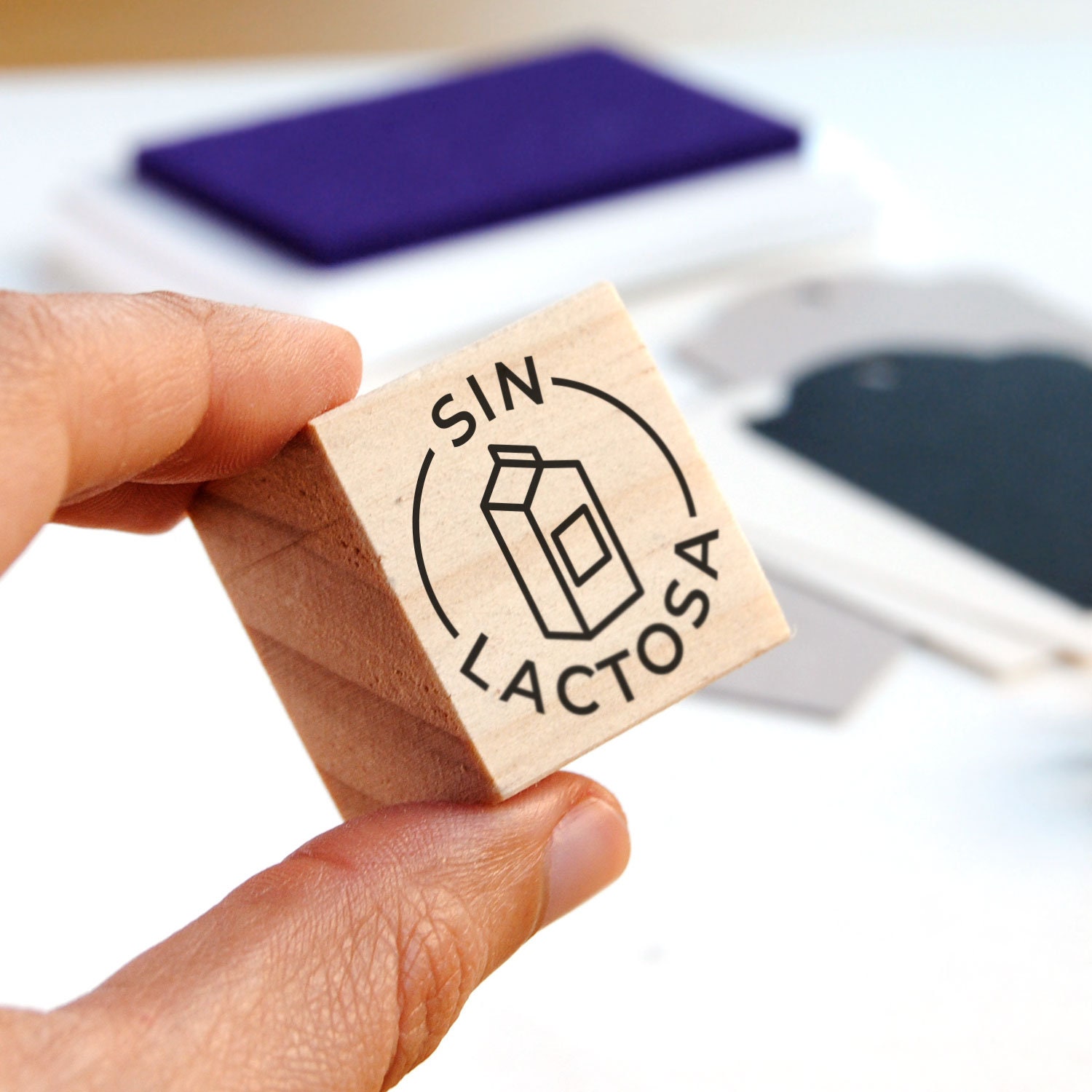 Lactose Free Rubber Stamp for Catering Card Places, Mini Dairy-free ...