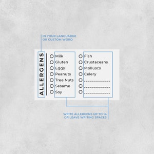 Custom Food Ingredient Stamp for Food Packages, Custom Food Content ...