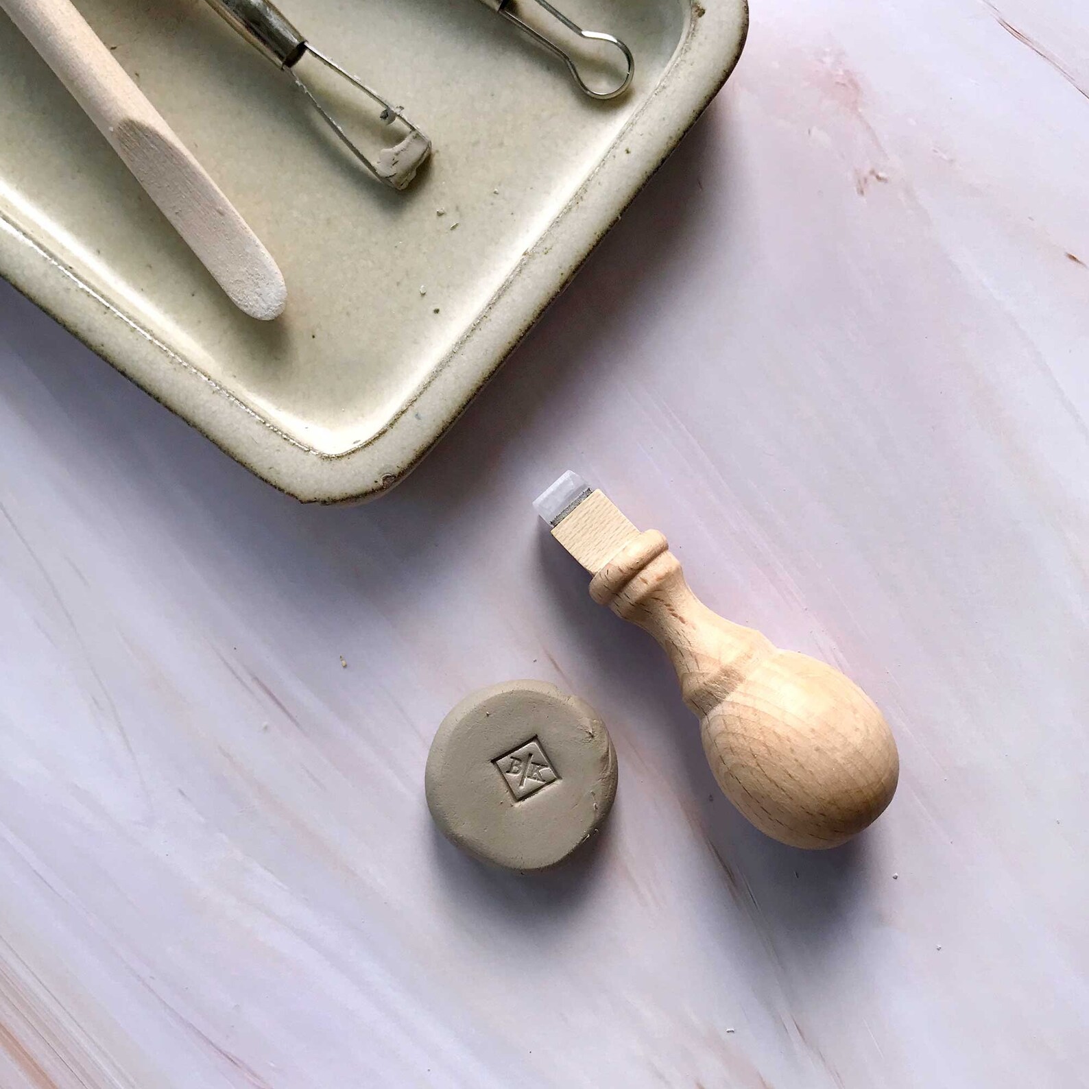 Custom Ceramic Stamp With Name and Potter Illustration With - Etsy