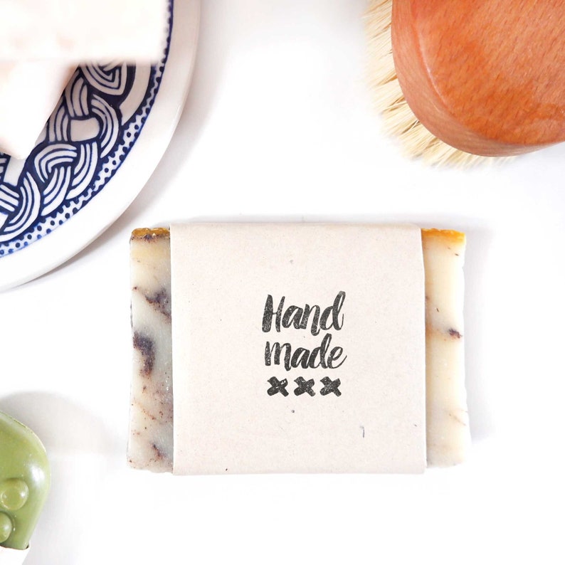 Packaging Stamp Set With Thank You and Hand Made Stamp Eco - Etsy