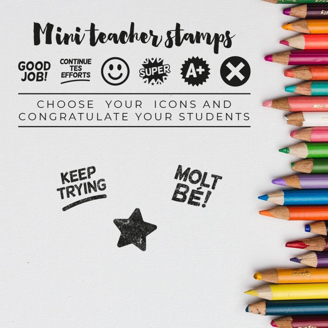 Mini Stamps for Teachers Gifts, Grading Stamps for Teachers, Icon ...
