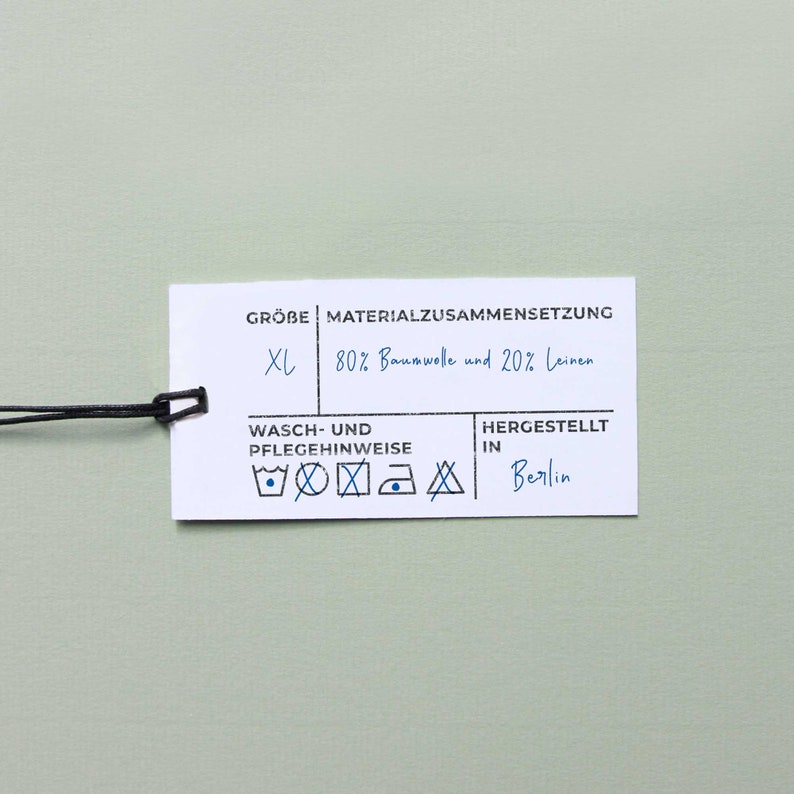 Garment stamp in german for clothing labels DIY labels for | Etsy