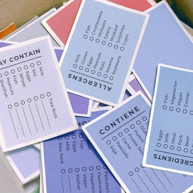 Custom Food Ingredient Stamp for Food Packages, Custom Food Content ...