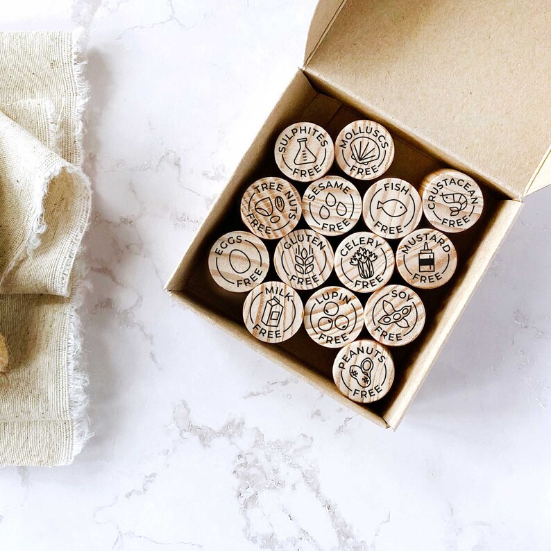 Complete Allergen Stamp Set With 14 Mini Icon Stamps Allergy - Etsy