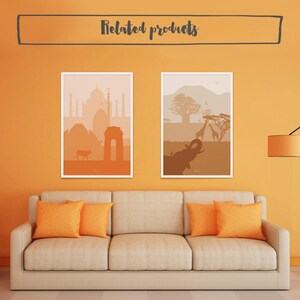 Printable Egypt Minimal Art, Travel Gift, Pyramids Art, Large Yellow ...