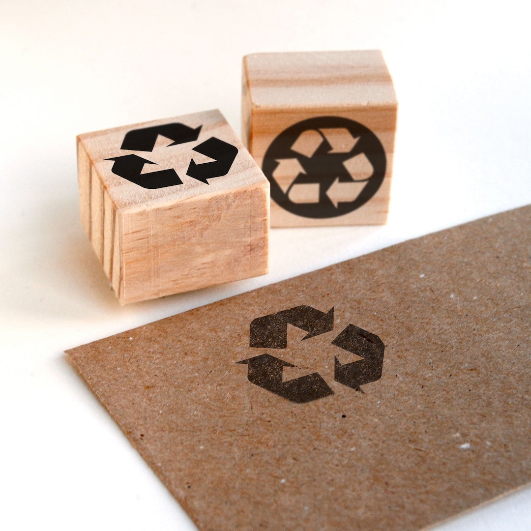 Recycle Symbol Stamp, Zero Waste Packaging Stamp, Eco-friendly Recycled ...