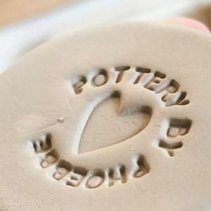 Small Pottery Mark Stamp With Custom Name and Heart, Stamp for Fresh ...