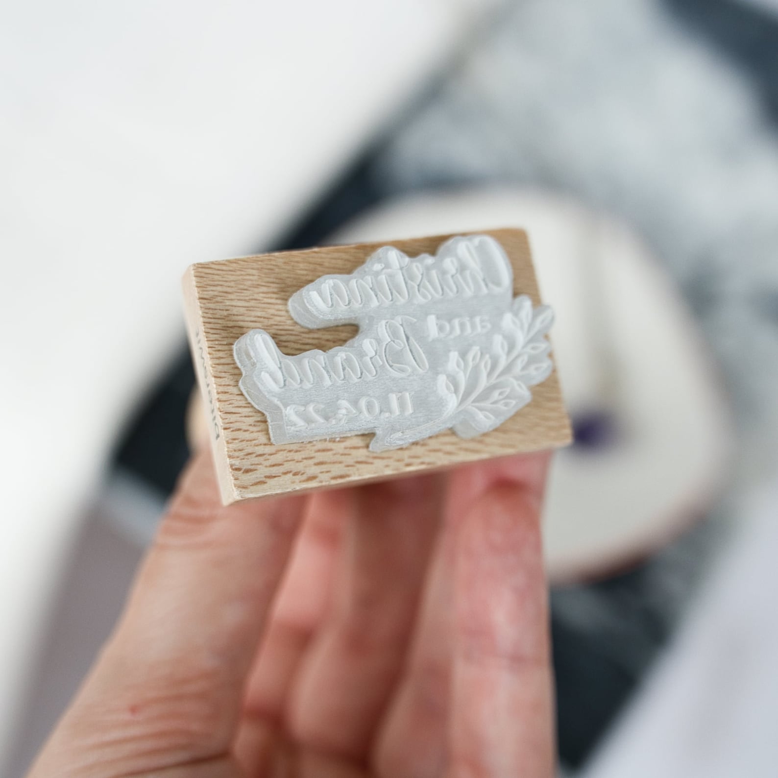 Custom Wedding Clay Stamp With Names and Date, Personalized Pottery ...
