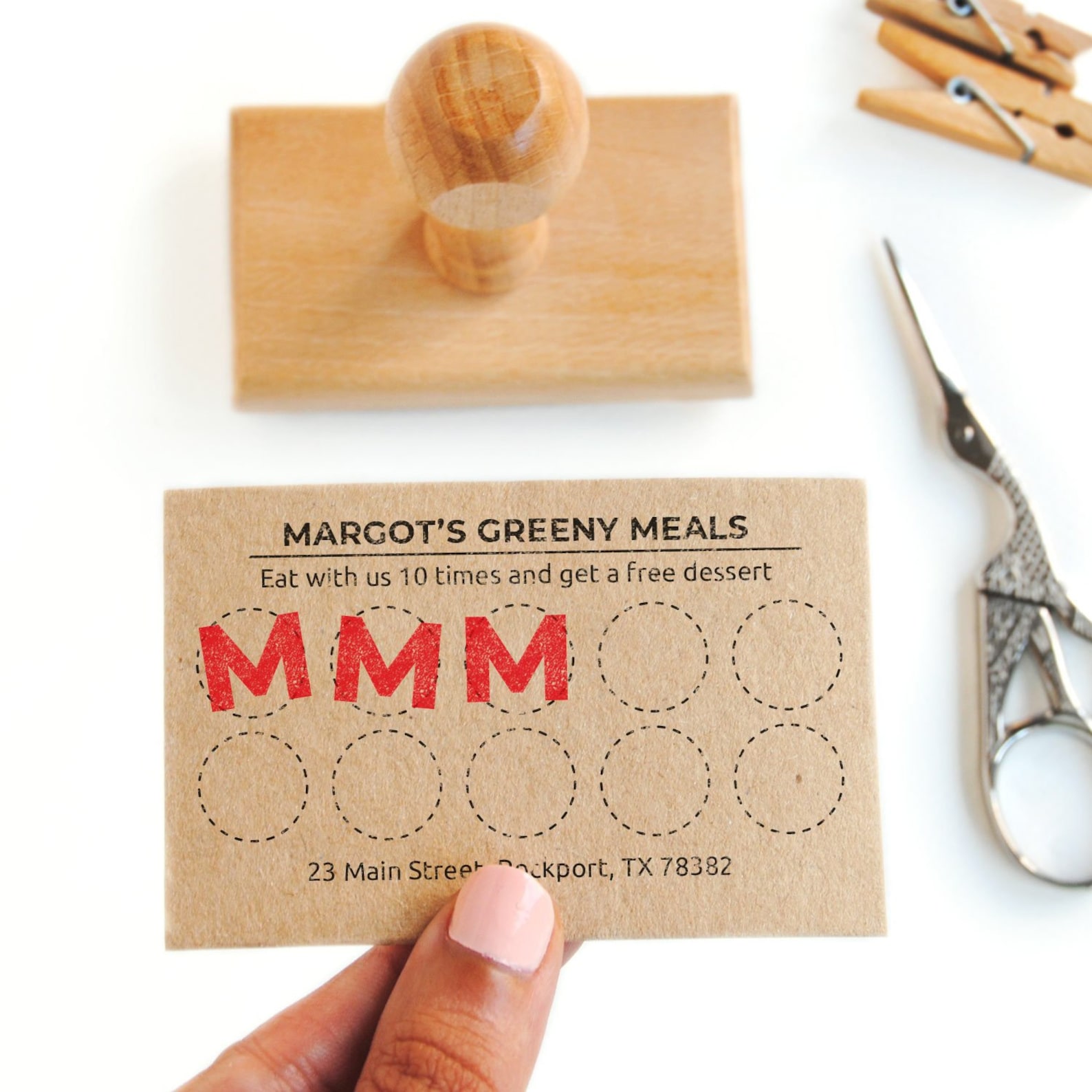 Custom Loyalty Card Stamp With Mini Letter Stamp, Loyalty Card Design ...