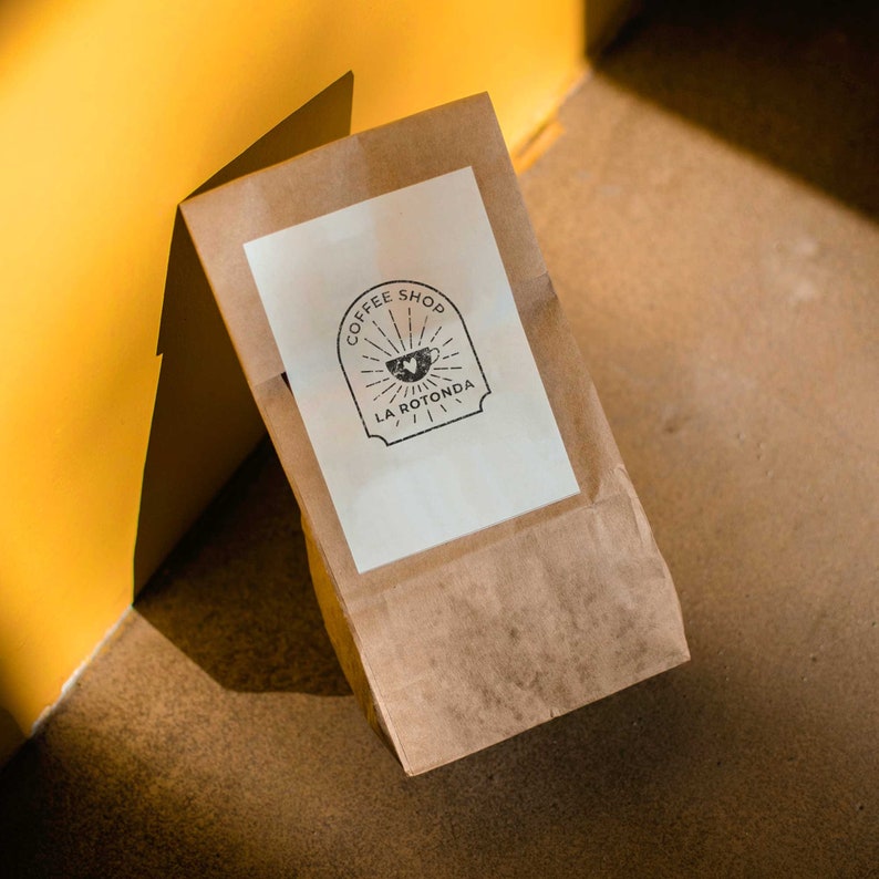 Premade Coffee Shop Logo Stamp for Custom Coffee Paper Cups, Custom ...