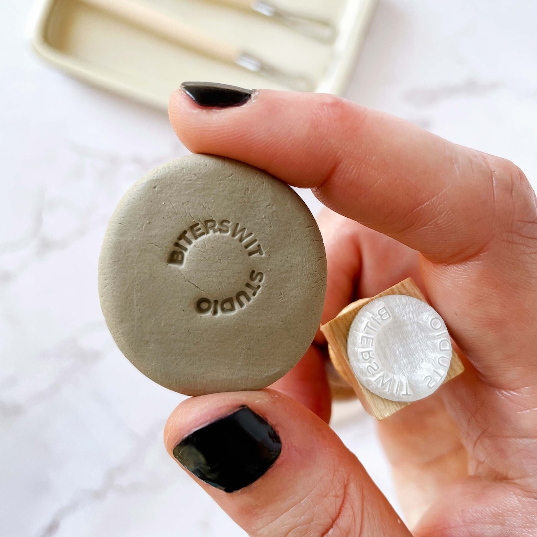 Custom Curved Text Stamp for Pottery Signature, Minimal Name Ceramic ...