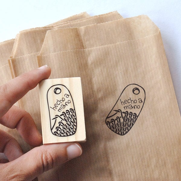 Hand Knitted Stamp for Knitters Gift, Crochet Stamp, Hand Knitted Tags, Hand Knit Stamp, Knit ...