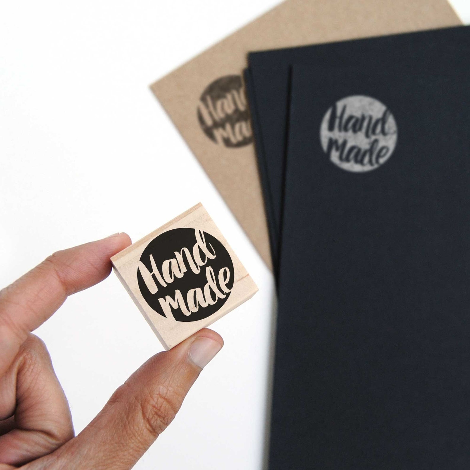 Round Hand Made Stamp for Small Business Packages, Mini Handmade Stamp ...