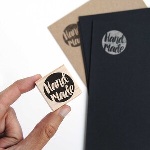 Round Hand Made Stamp for Small Business Packages, Mini Handmade Stamp ...