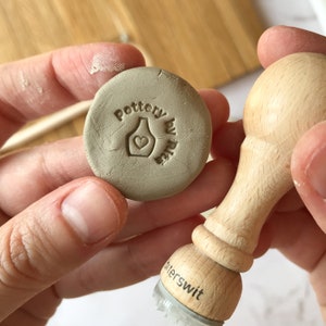 Custom Ceramic Stamp With Name and Potter Illustration With Heart ...