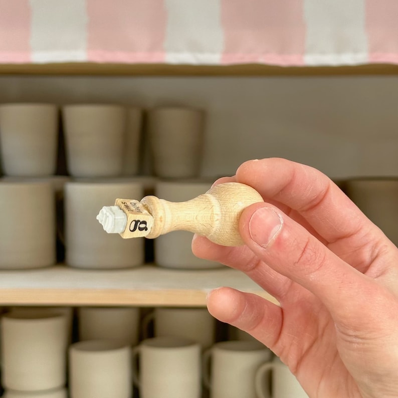 Custom Micro Logo Stamp for Pottery Creations, Tiny Clay Stamp for Mugs ...