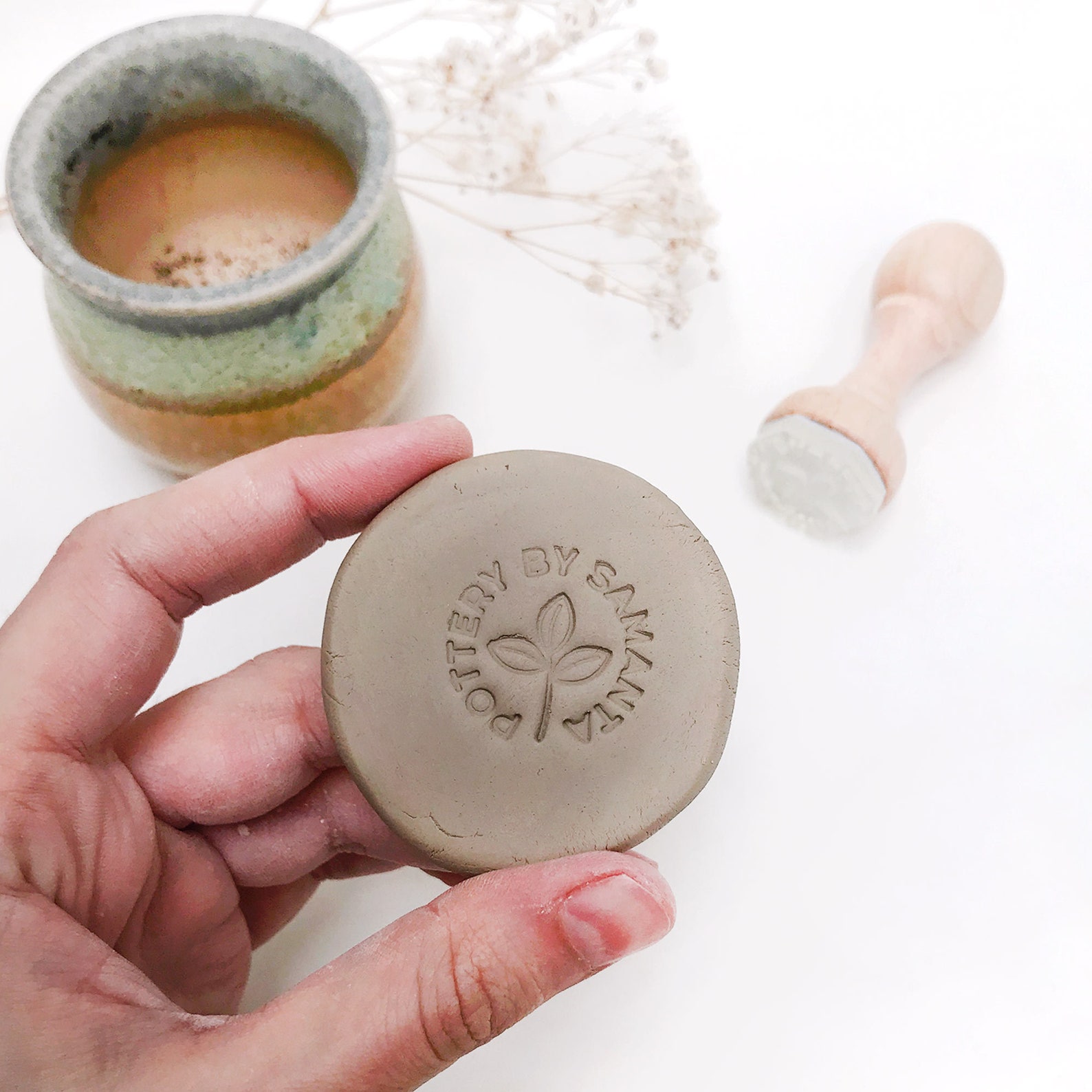 Personalized Pottery Stamp With Name and Pottery Illustration - Etsy