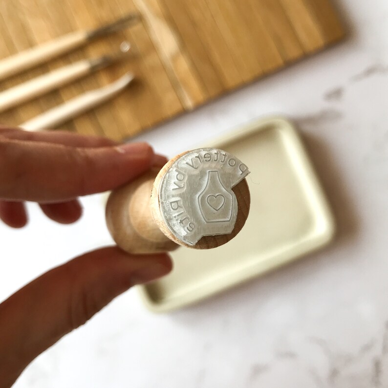 Custom Ceramic Stamp With Name and Potter Illustration With - Etsy