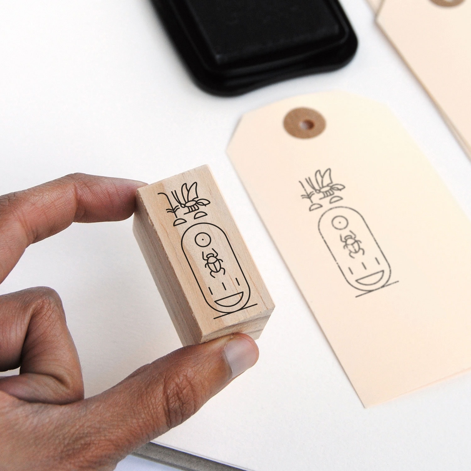 Egyptian Tutankhamun Pharaoh Cartouche Hieroglyphs Rubber Stamp, Travel ...