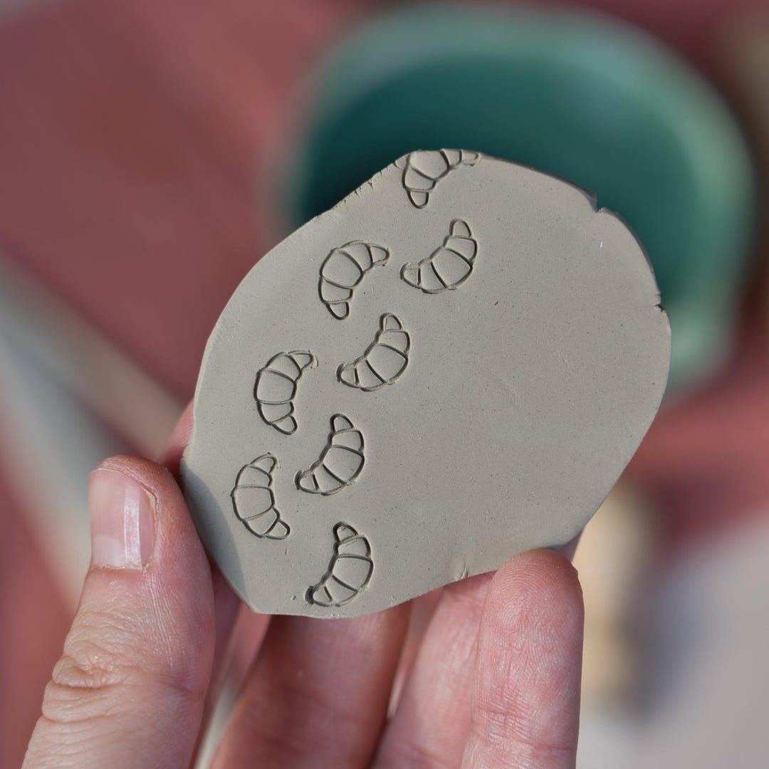 Mini Croissant Clay Stamp for Breakfast Pottery Decoration, Food Themed ...