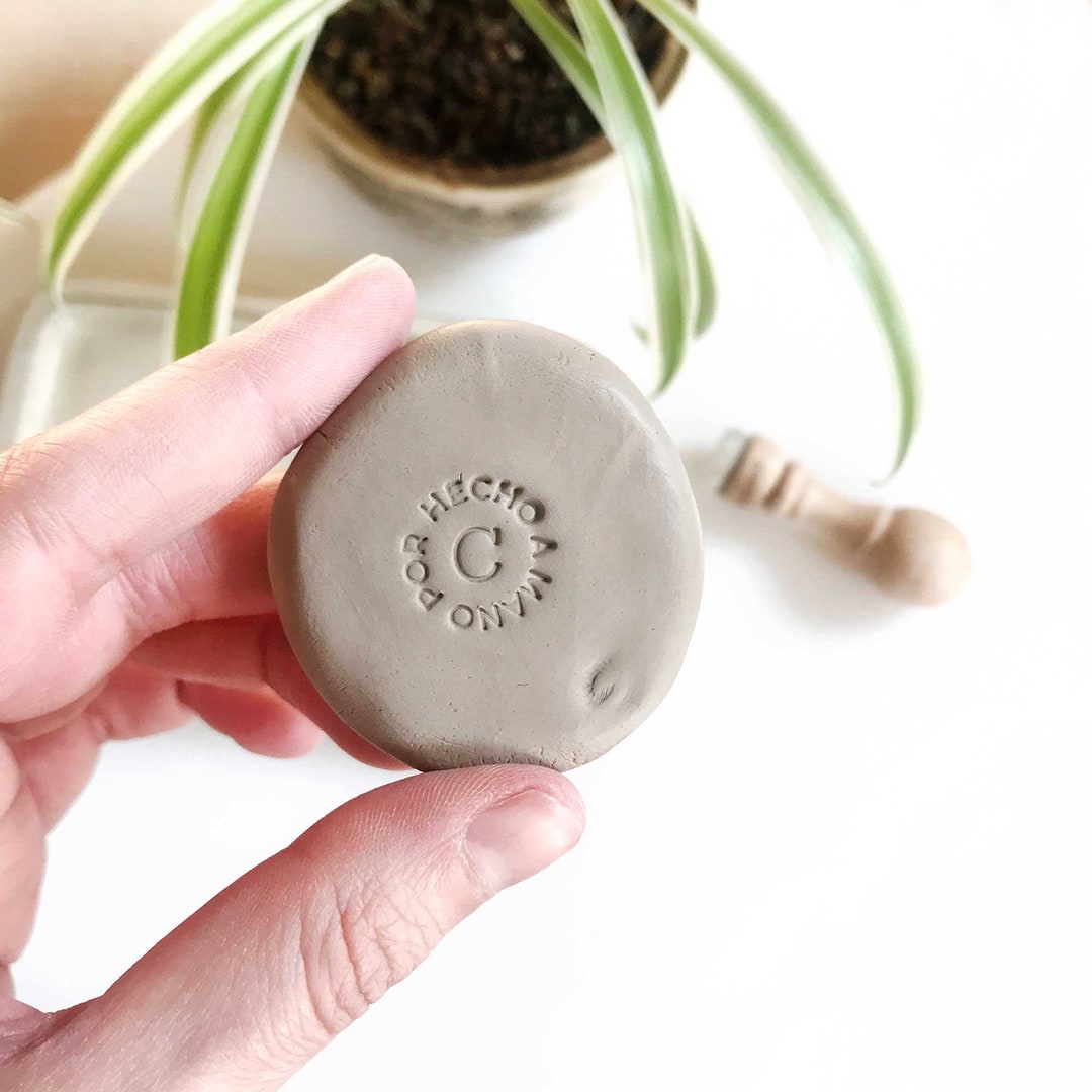 Custom Signature Pottery Stamp With Initial and Text, Initial Clay Mark ...