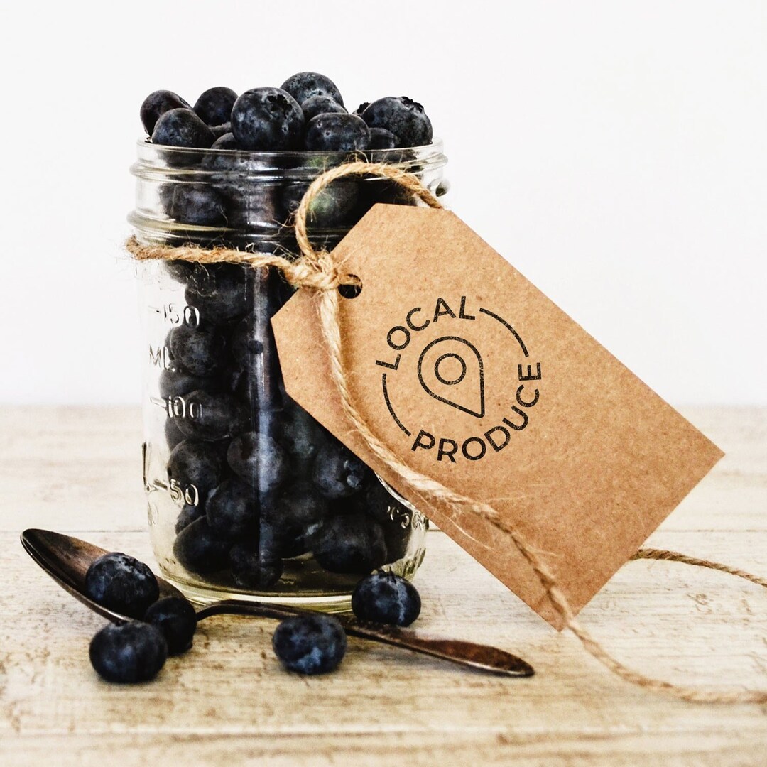 Local Produce Rubber Stamp for Small Business, Eco Friendly Local ...