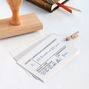 Stamp for Clothing Tags in French, Content and Size Garment Stamp in ...