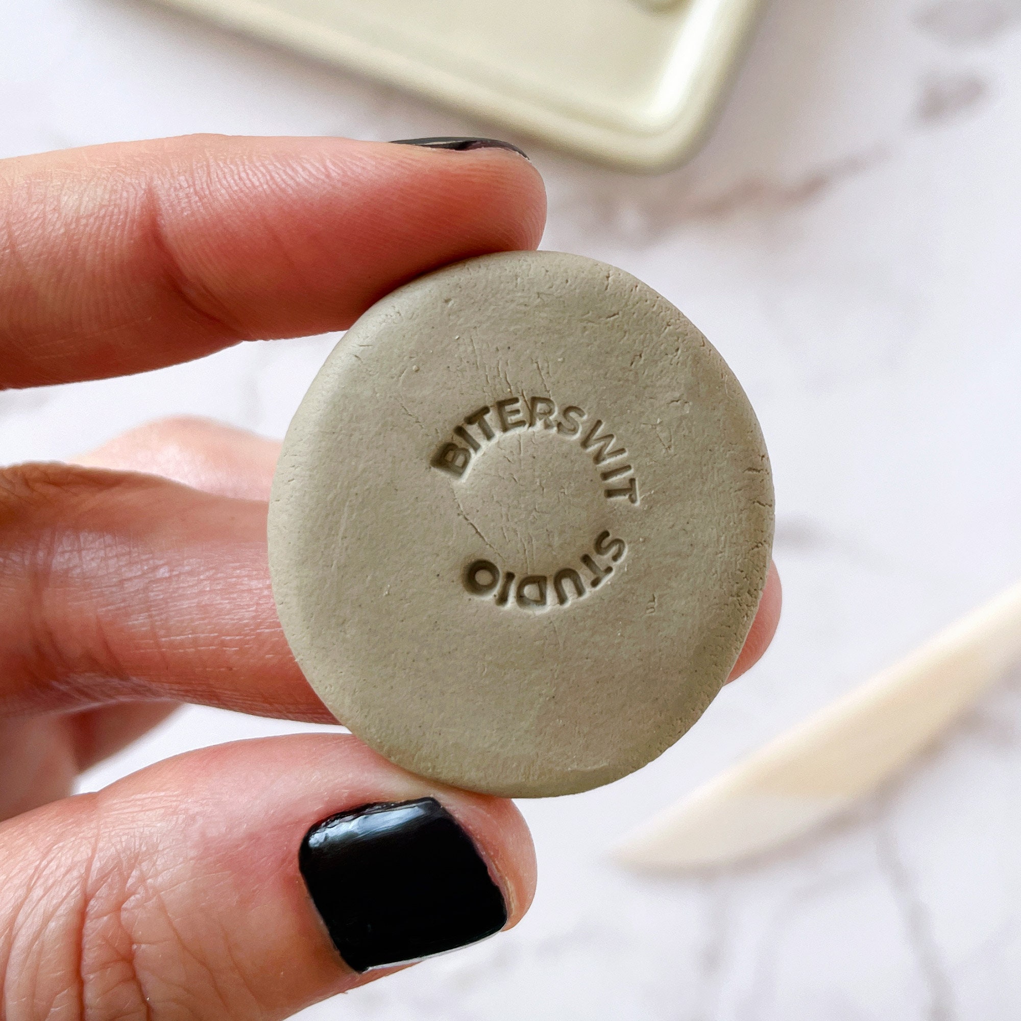 Custom Curved Text Stamp for Pottery Signature, Minimal Name Ceramic ...