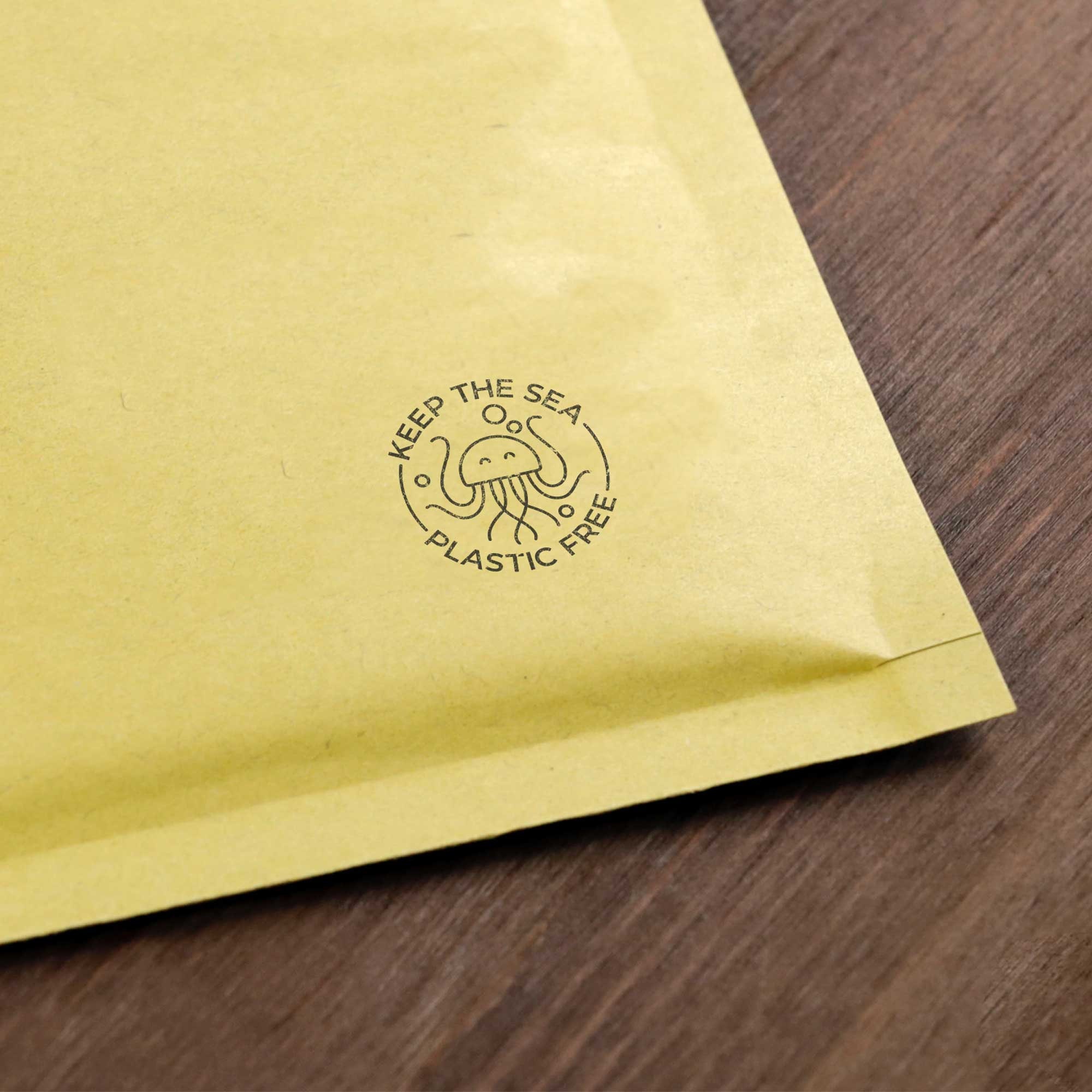 Plastic Free Packages Stamp With Jellyfish, Eco Friendly Stamp for ...
