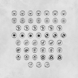 Natural Fiber Icon Rubber Stamps for DIY Garment Tags, Sustainable ...