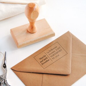 Simple and Modern Frame Address Stamp, Rectangular Return Address Stamp ...