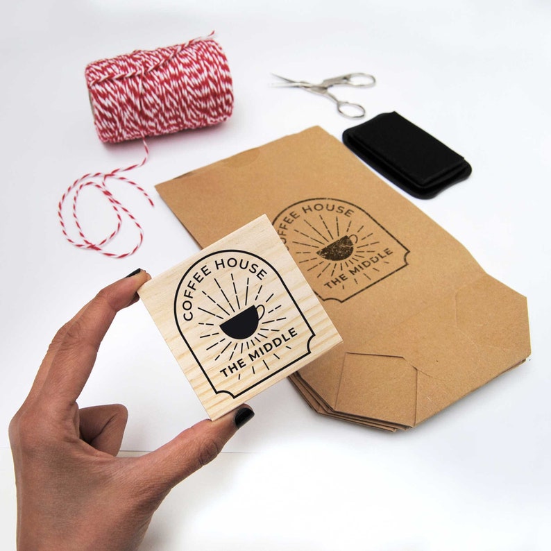 Premade Coffee Shop Logo Stamp for Custom Coffee Paper Cups, Custom ...