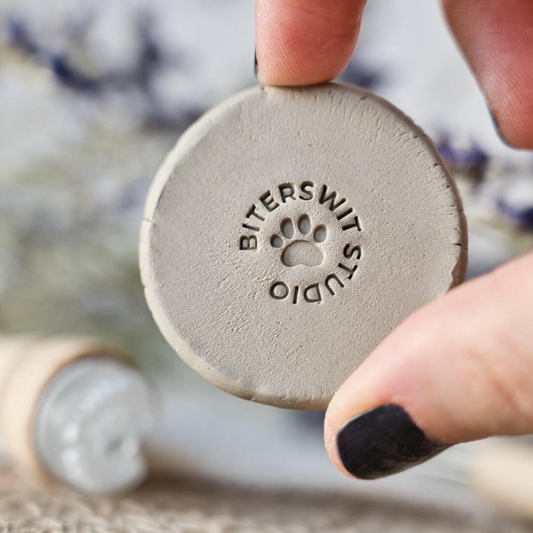 Pottery Signature Stamp With a Dog Footprint, Custom Paw Print Clay ...