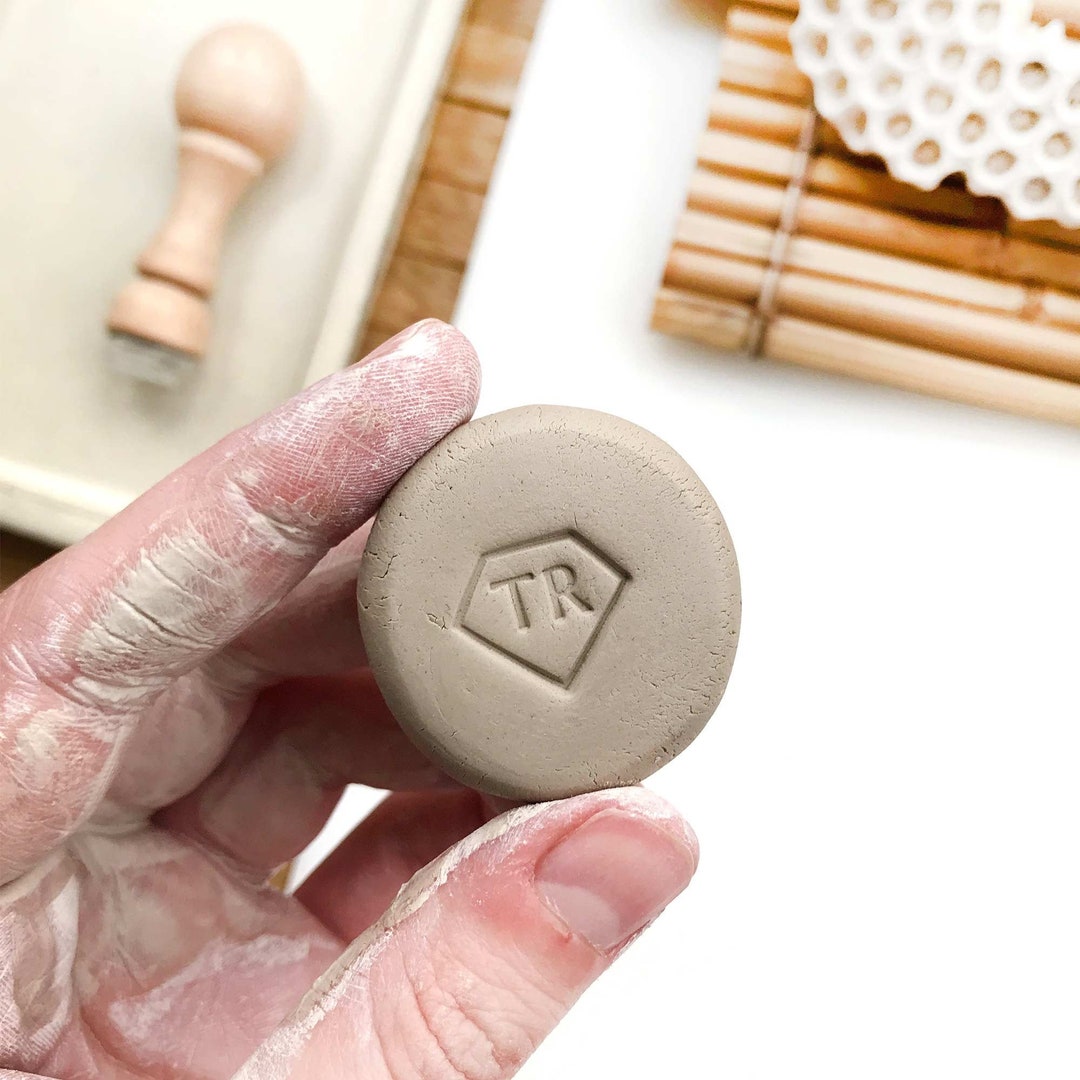 Custom Diamond Pottery Stamp With Initials, Mini Ceramic Mark Stamp for ...