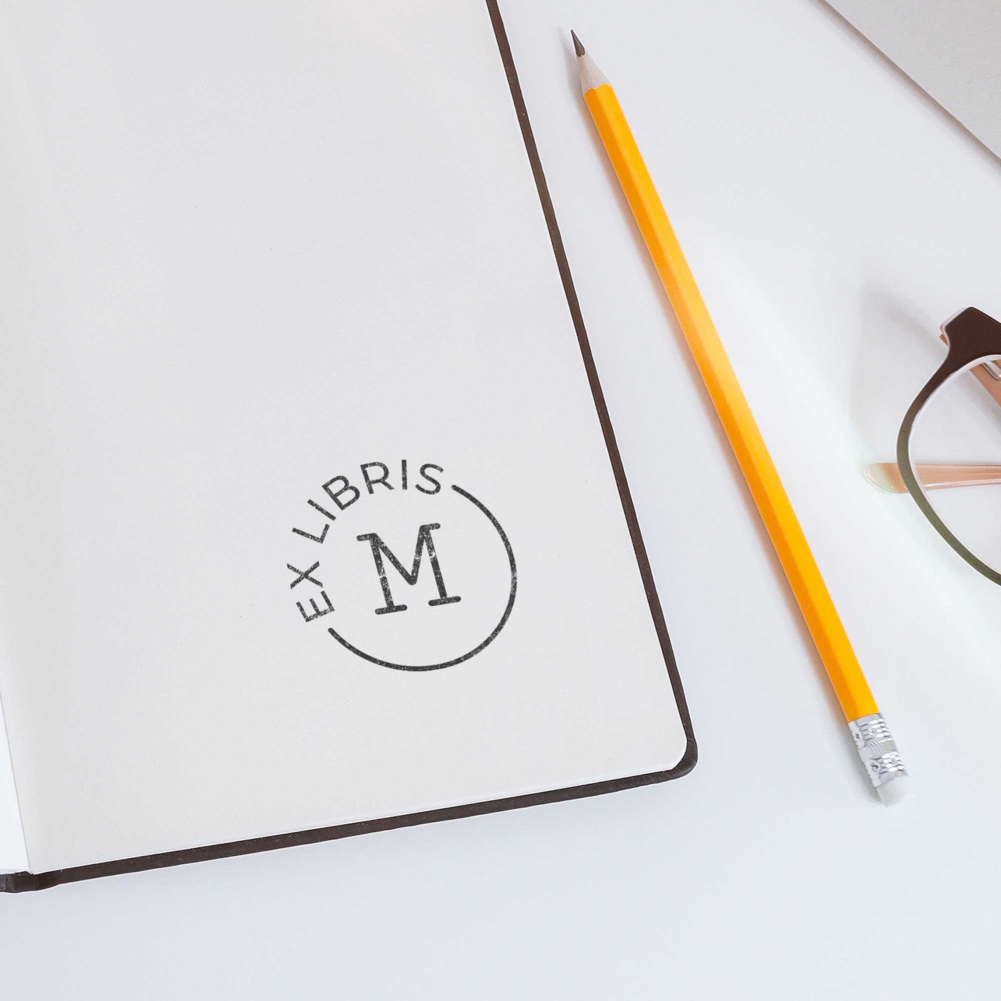 Custom Initial Library Stamp With Circle Custom Quote Round | Etsy